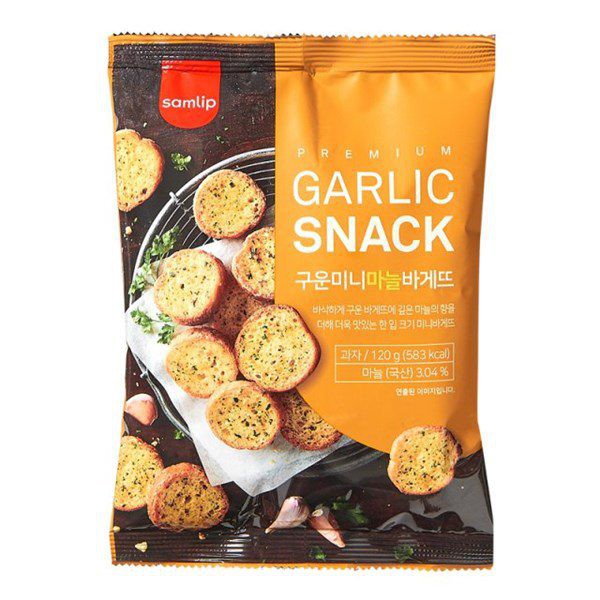 Snack Bánh mì bơ tỏi Samlip Premium Garlic 120g Hàn Quốc Kangnam Mart
