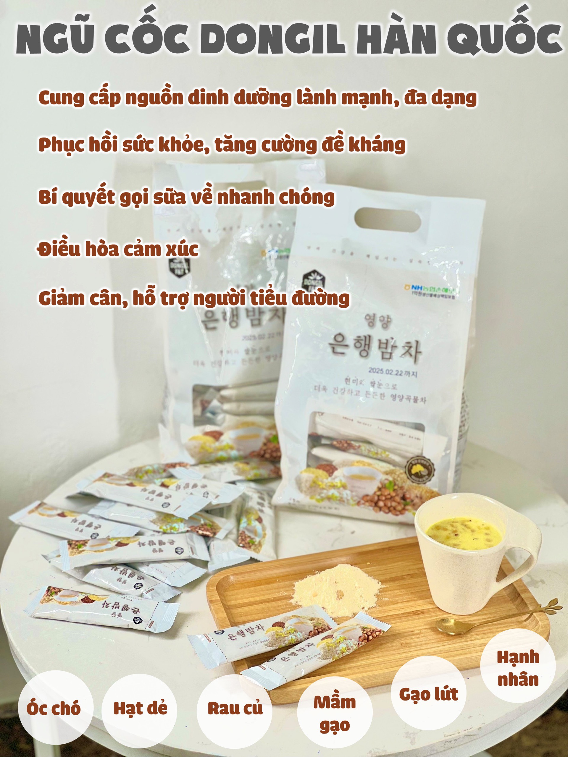 Bột Ngũ Cốc Dinh Dưỡng Dongil - Hàn Quốc (22gr x 50 gói) Kangnam Mart