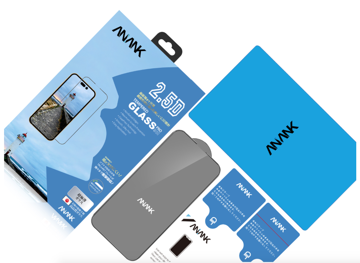 Miếng dán cường lực ANANK trong suốt, có viền đen cho iPhone 14 series ...