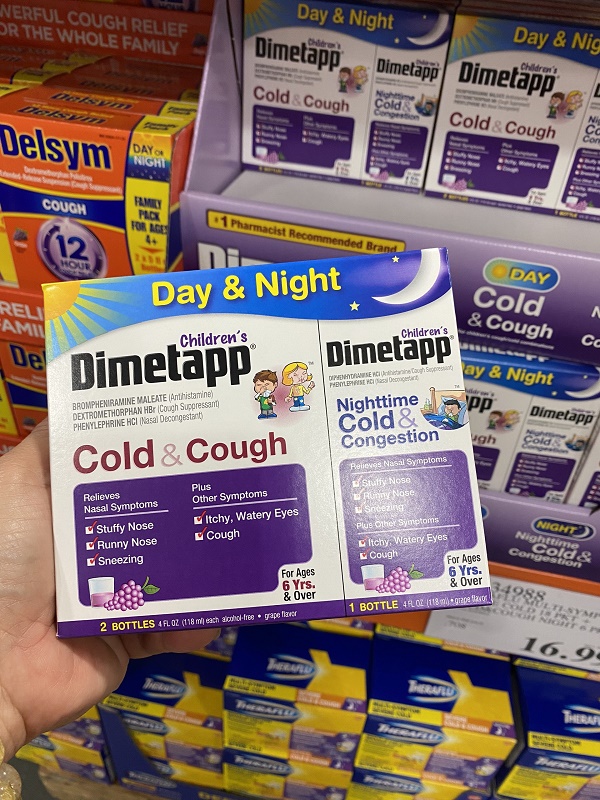 Siro giảm cảm cúm, ho cho trẻ em Dimetapp Children’s Cold & Cough Day ...