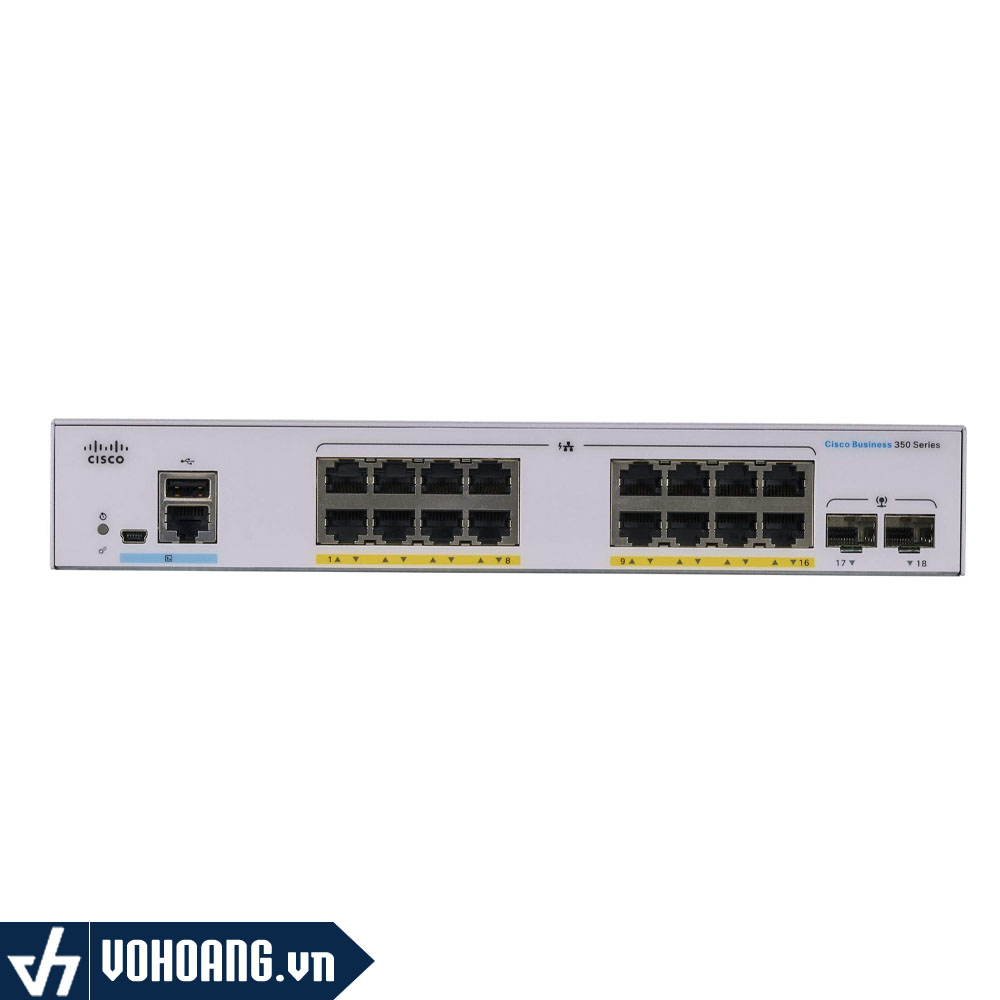 Cisco CBS350-16P-2G-EU | Switch Quản Lý PoE 16 Cổng Gigabit - Tích Hợp 2 Cổng Gigabit SFP vohoang.vn