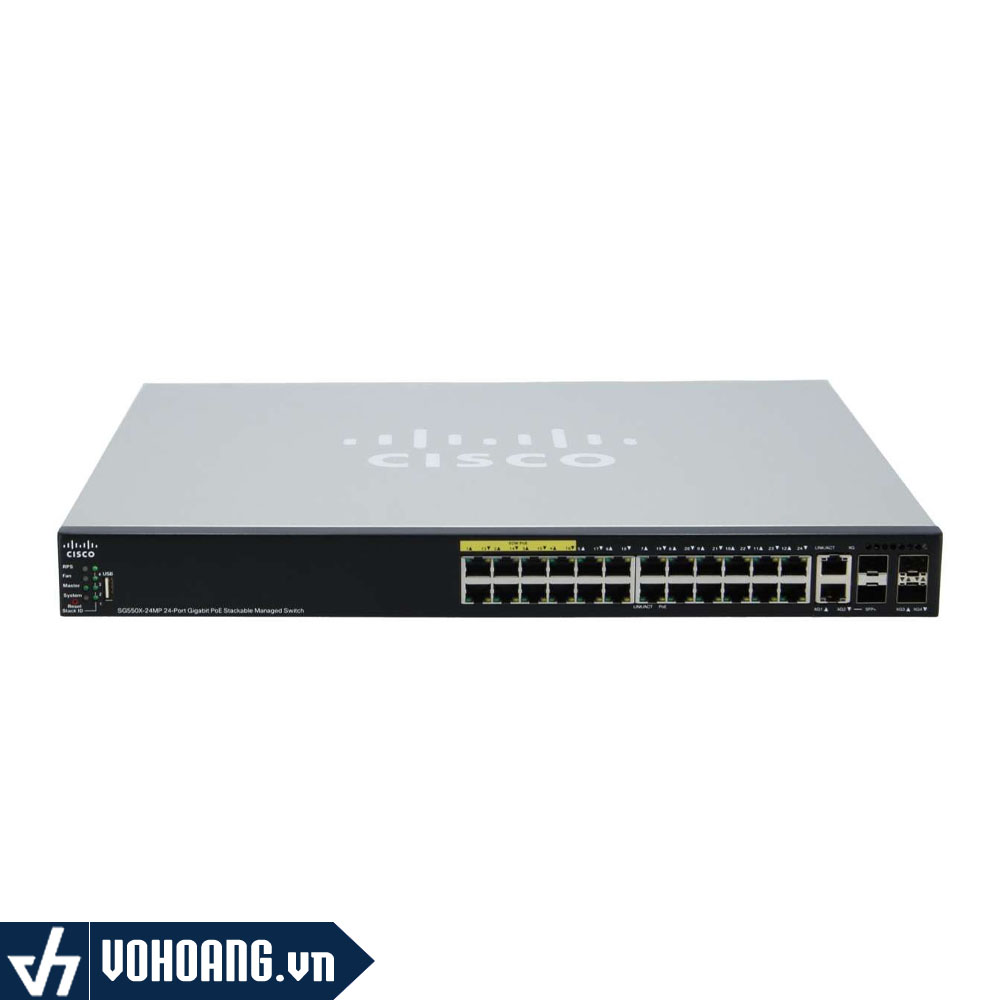 Cisco SG550X-24-K9 | Switch Quản Lý Gigabit 24 Cổng - Tích Hợp 4 Cổng 10G Ethernet vohoang.vn
