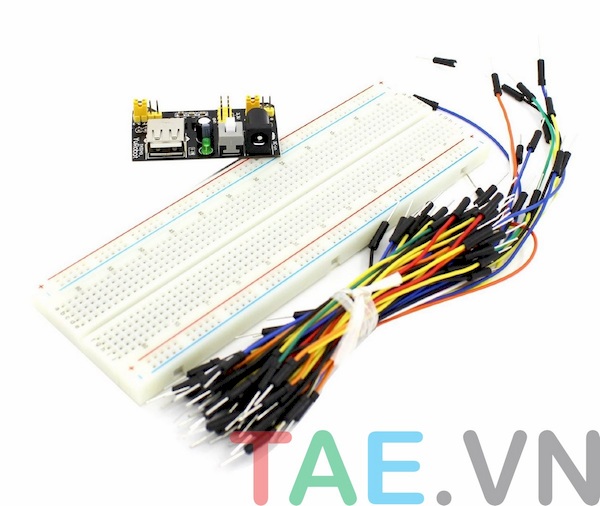 Combo nguồn, dây cắm và breadboard TAE SHOP