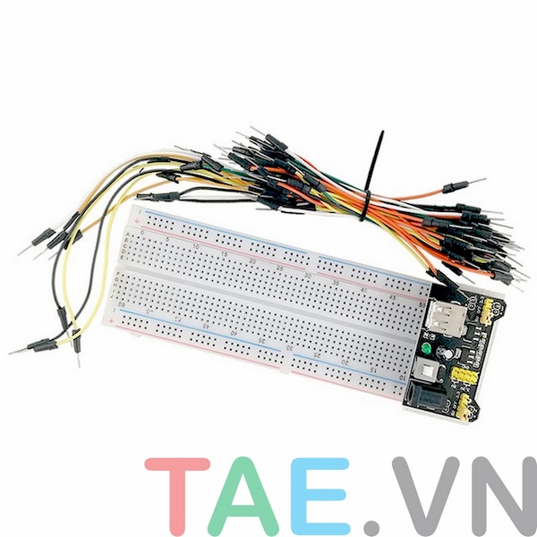 Combo nguồn, dây cắm và breadboard TAE SHOP