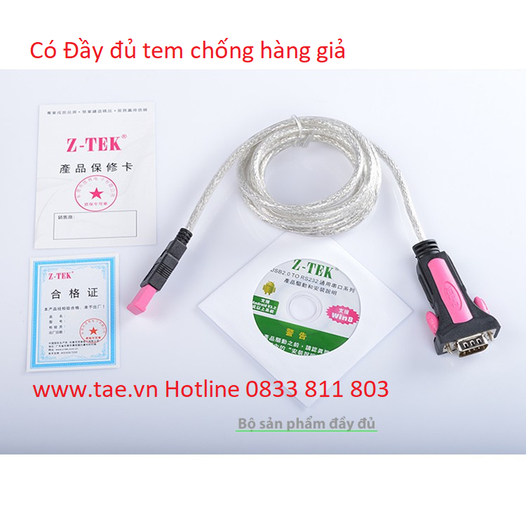 Cáp USB RS232 công nghiệp Chíp FTDI FT232 Z-TEK ZE533C / ZE533A Trường ...