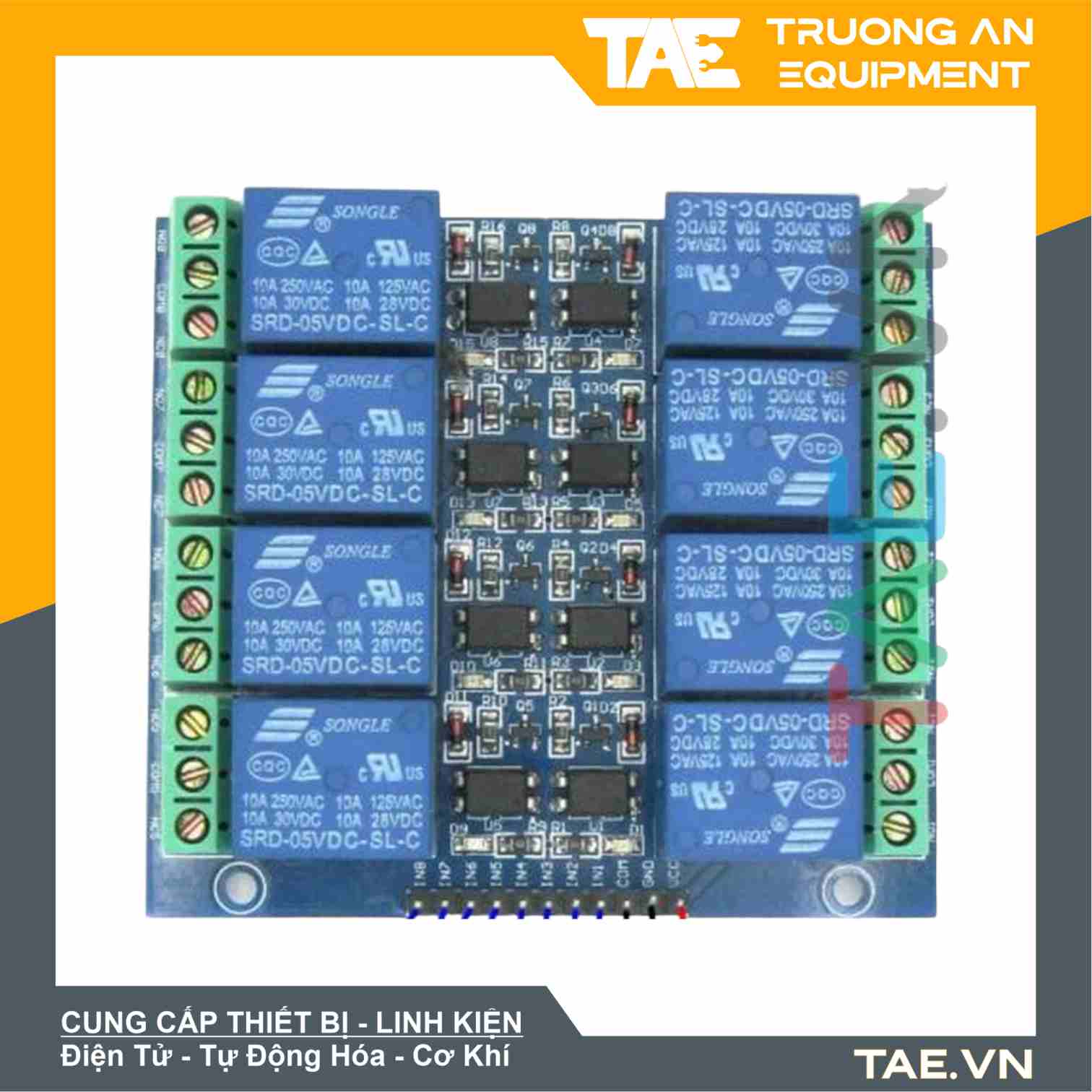 Module Relay 5V 8 Kênh 2 Hàng Cách Ly Opto Trường An Equipment