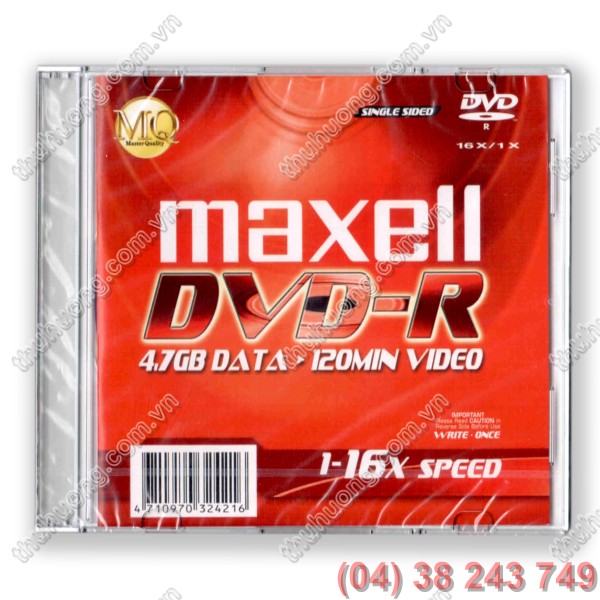 Đĩa DVD-R 4.7GB 16x - MAXELL (có vỏ, ghi 1 lần)