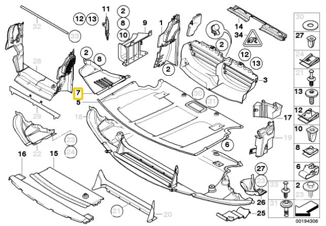 Tấm chắn gầm góc trái 520i 525i 530i , 51717033754