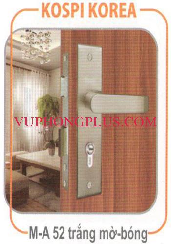 Khóa tay gạt hợp kim cửa phòng Kospi M-A 52 trắng mờ bóng - VŨ PHONG PLUS