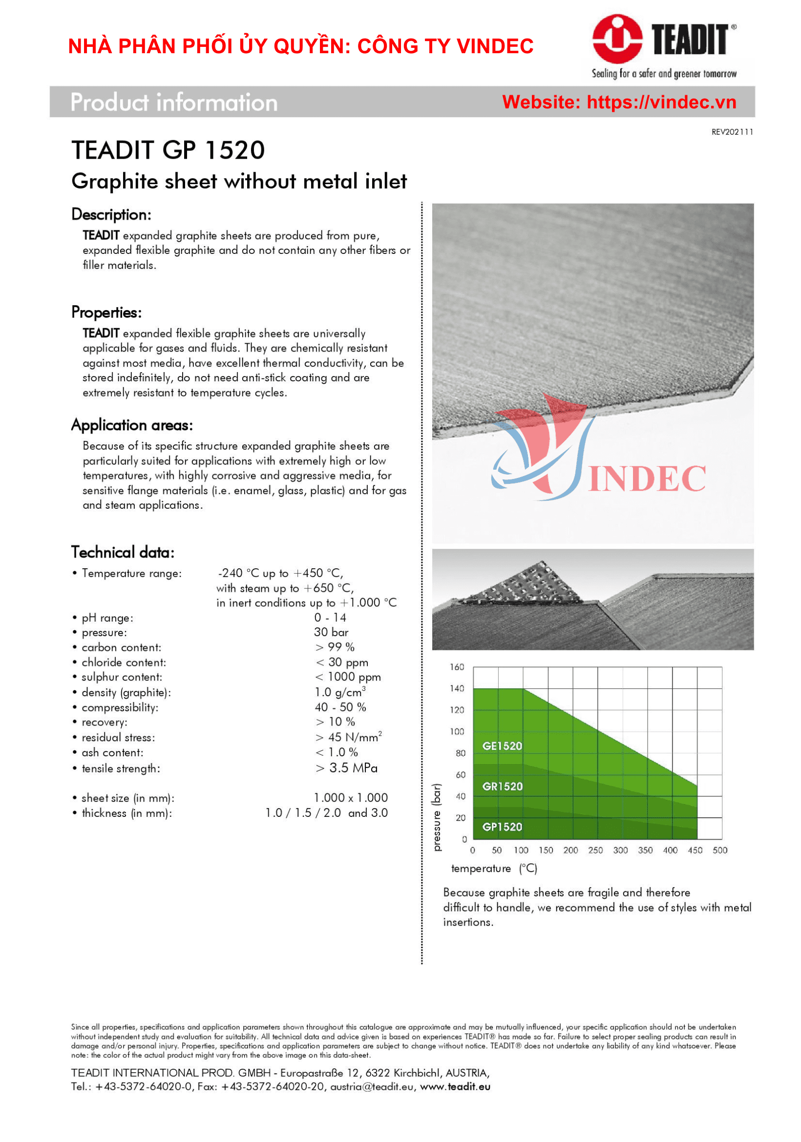 TEADIT GP 1520 | Ủy Quyền Phân Phối Tấm Chì GP-1520 TEADIT