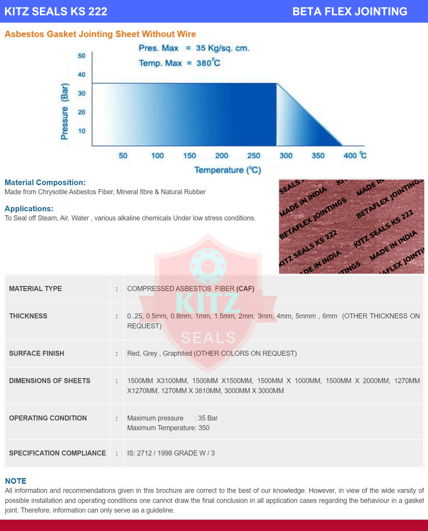 Giá Tấm Gioăng (Ron) Bìa Giấy Amiang KS-222 Ấn Độ