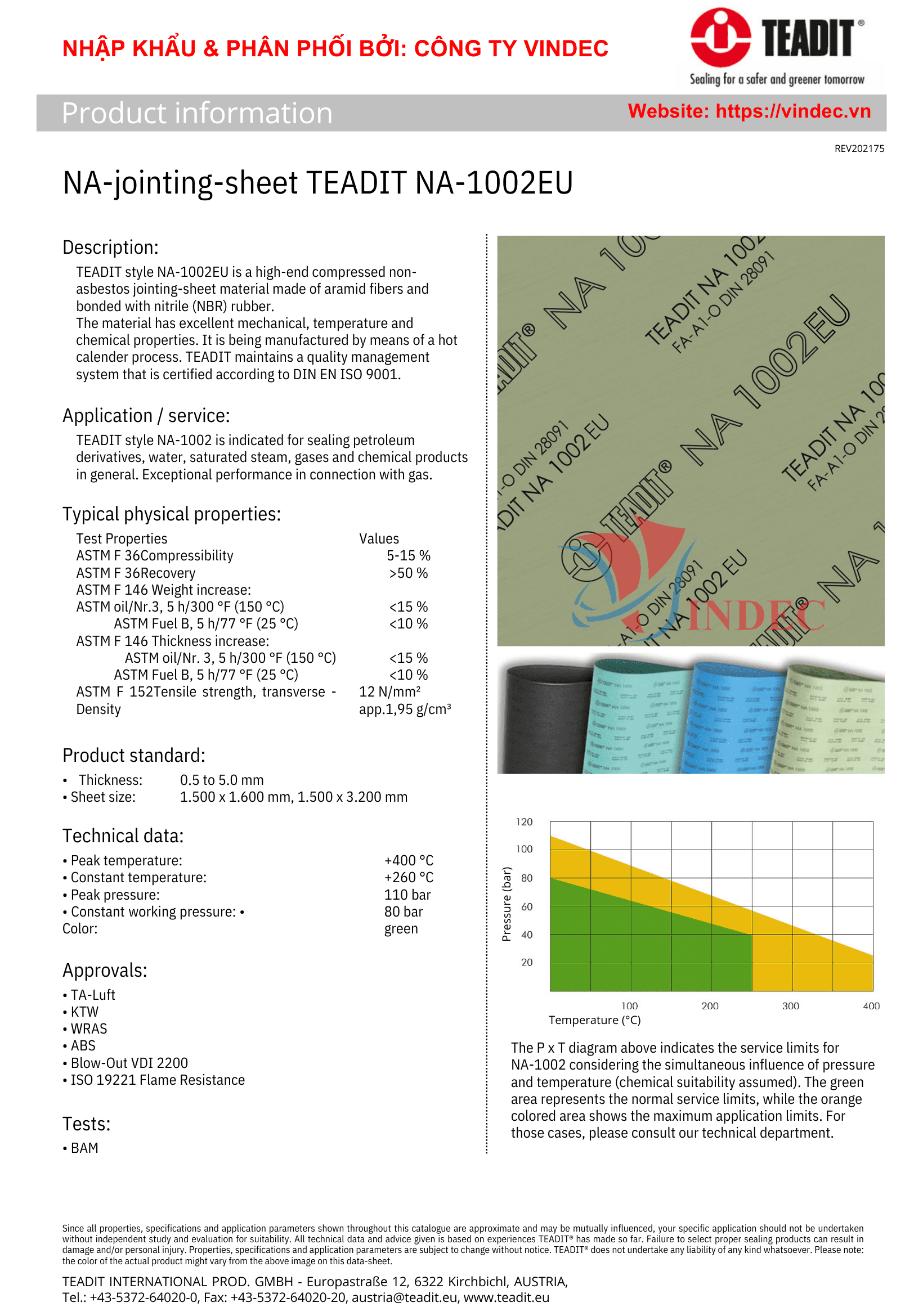 Tấm Gioăng NA 1002EU TEADIT