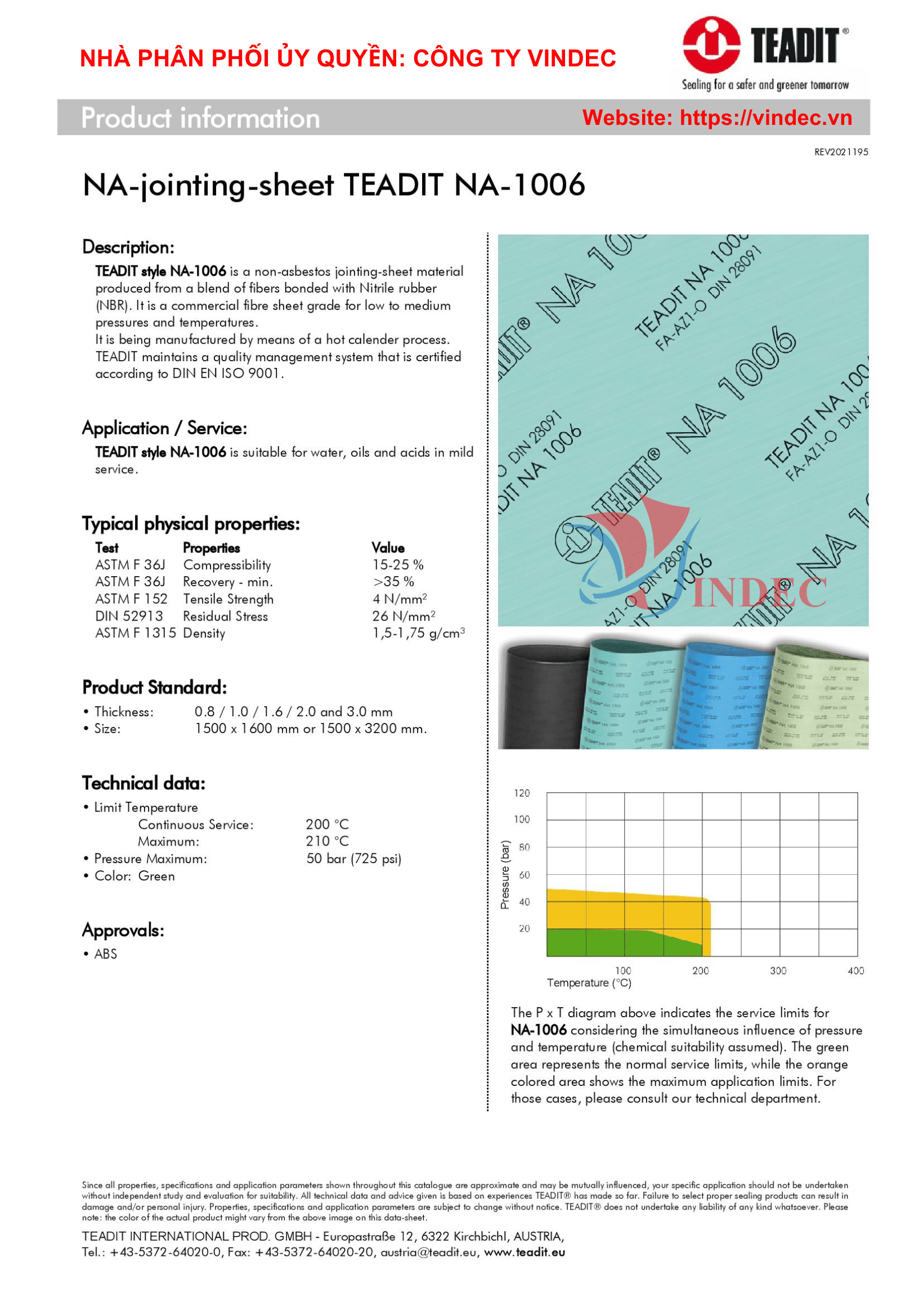 Tấm Gioăng NA-1006 TEADIT