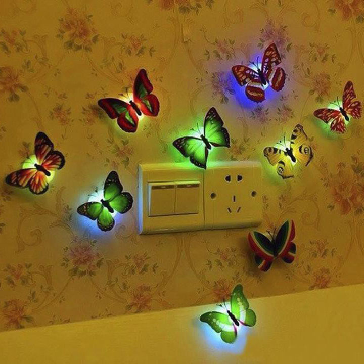 Đèn led dán tường hình bướm phát quang|| Đèn led trang trí|| Bướm dạ ...