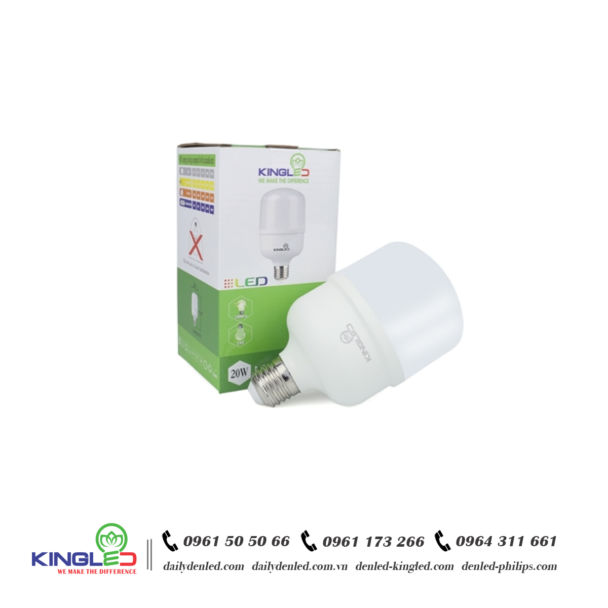Bóng đèn led bulb DOB E27 20W Kingled