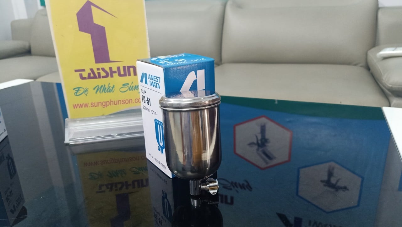 Cốc đựng sơn Anest Iwata PC - 51. Stainless steel Anest Iwata cup PC-51