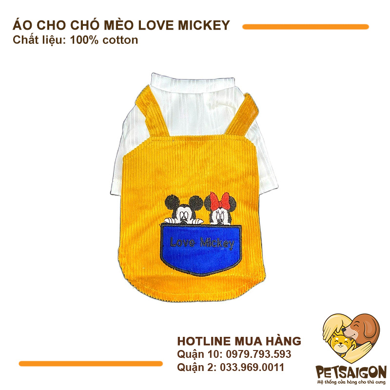 Áo Cho Chó Mèo Love Mickey