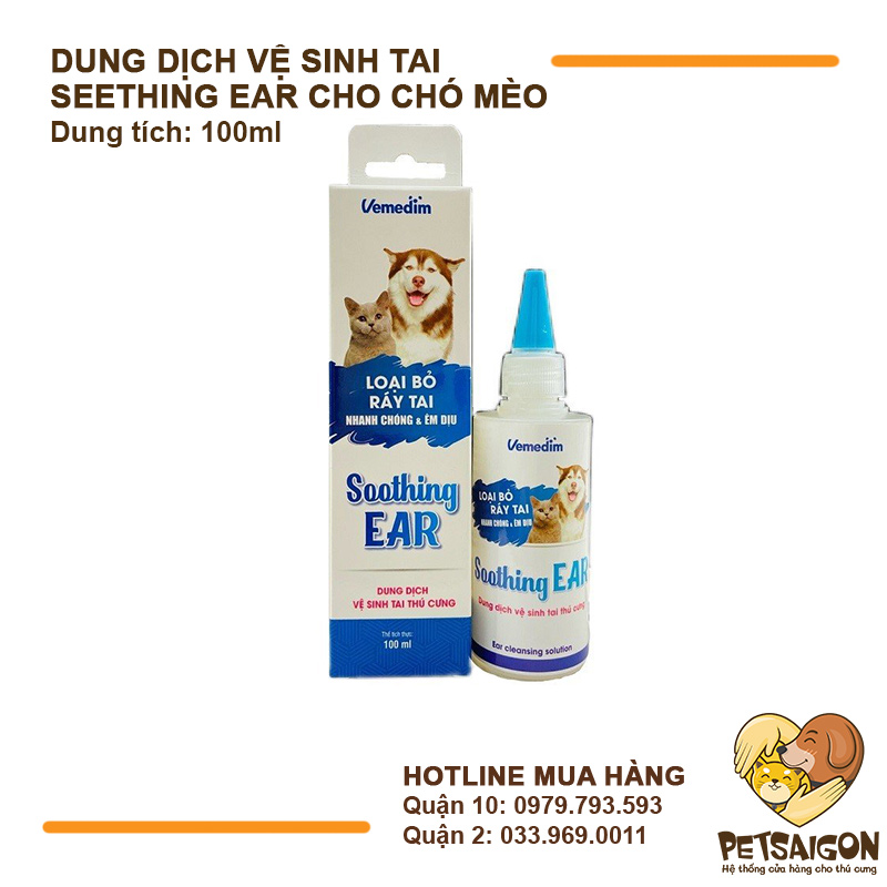Dung Dịch Vệ Sinh Tai Cho Chó Mèo Vemedim Soothing Ear 100ML