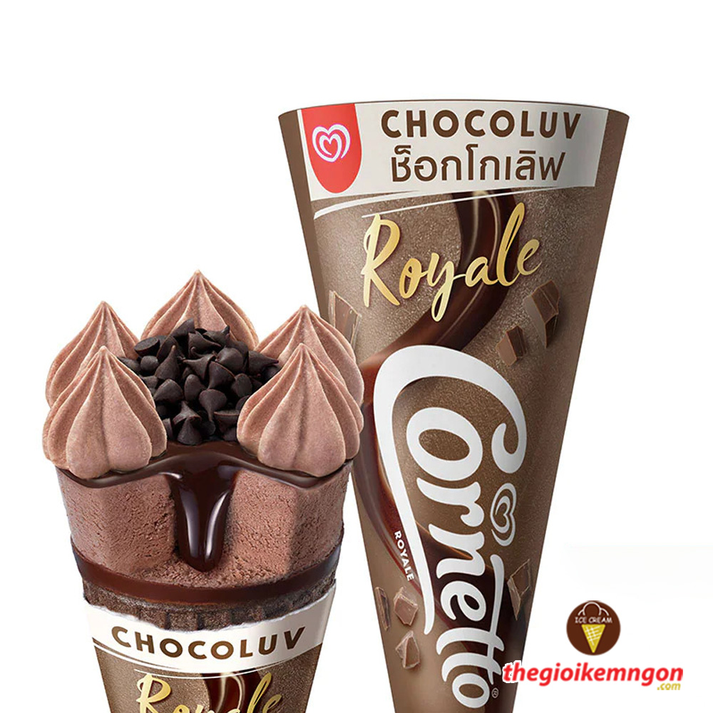 Kem ốc quế Cornetto Royale Chocoluv socola hạnh nhân Wall's 135ml – Kim ...