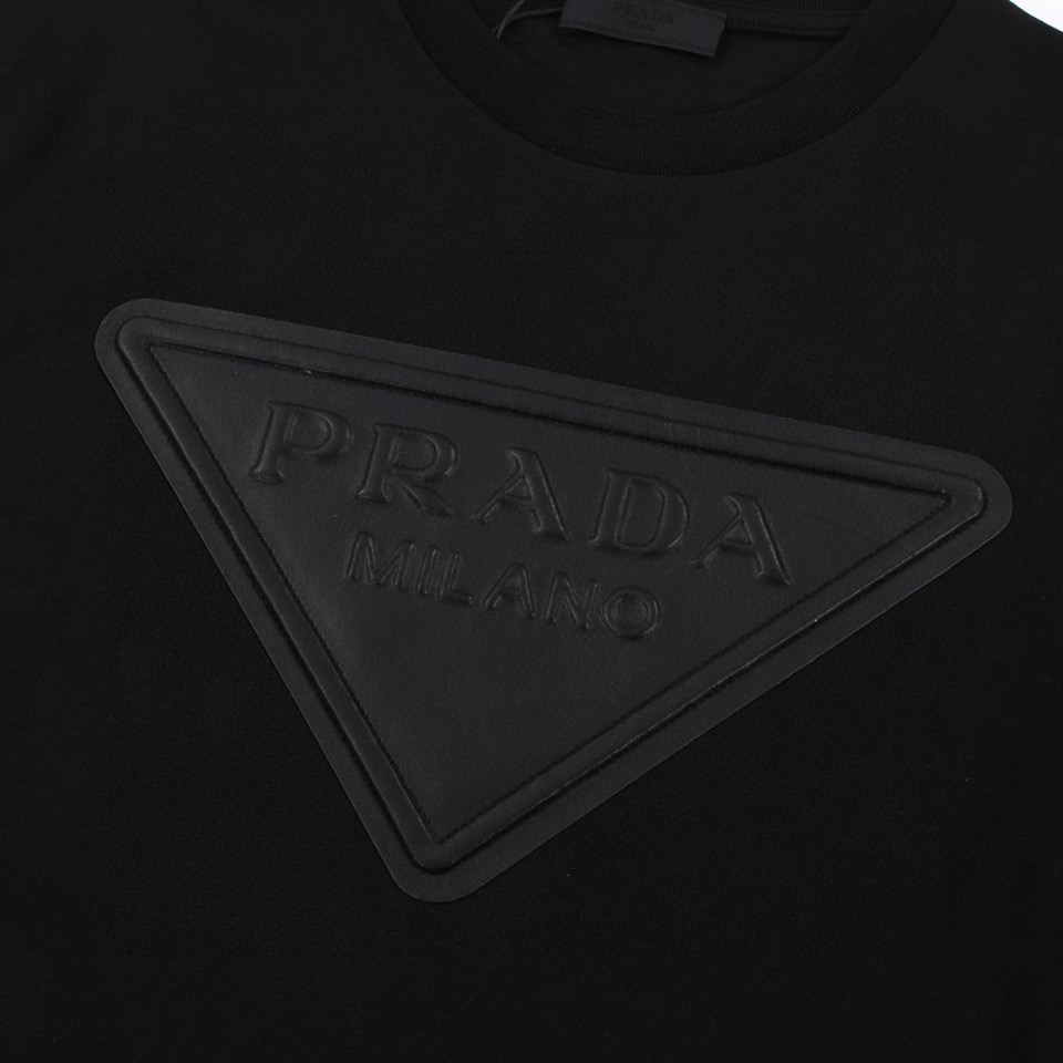 ÁO PRADA MILANO LOGO T SHIRT BLACK