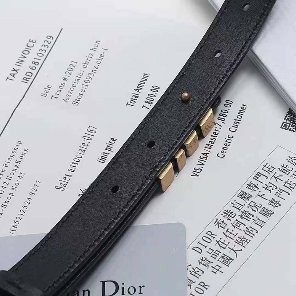 DÂY LƯNG Dior Women D-Fence Belt Black Smooth Calfskin 30 MM