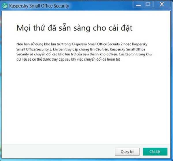 Cài đặt Kaspersky Small Office Security - Siêu thị máy chủ