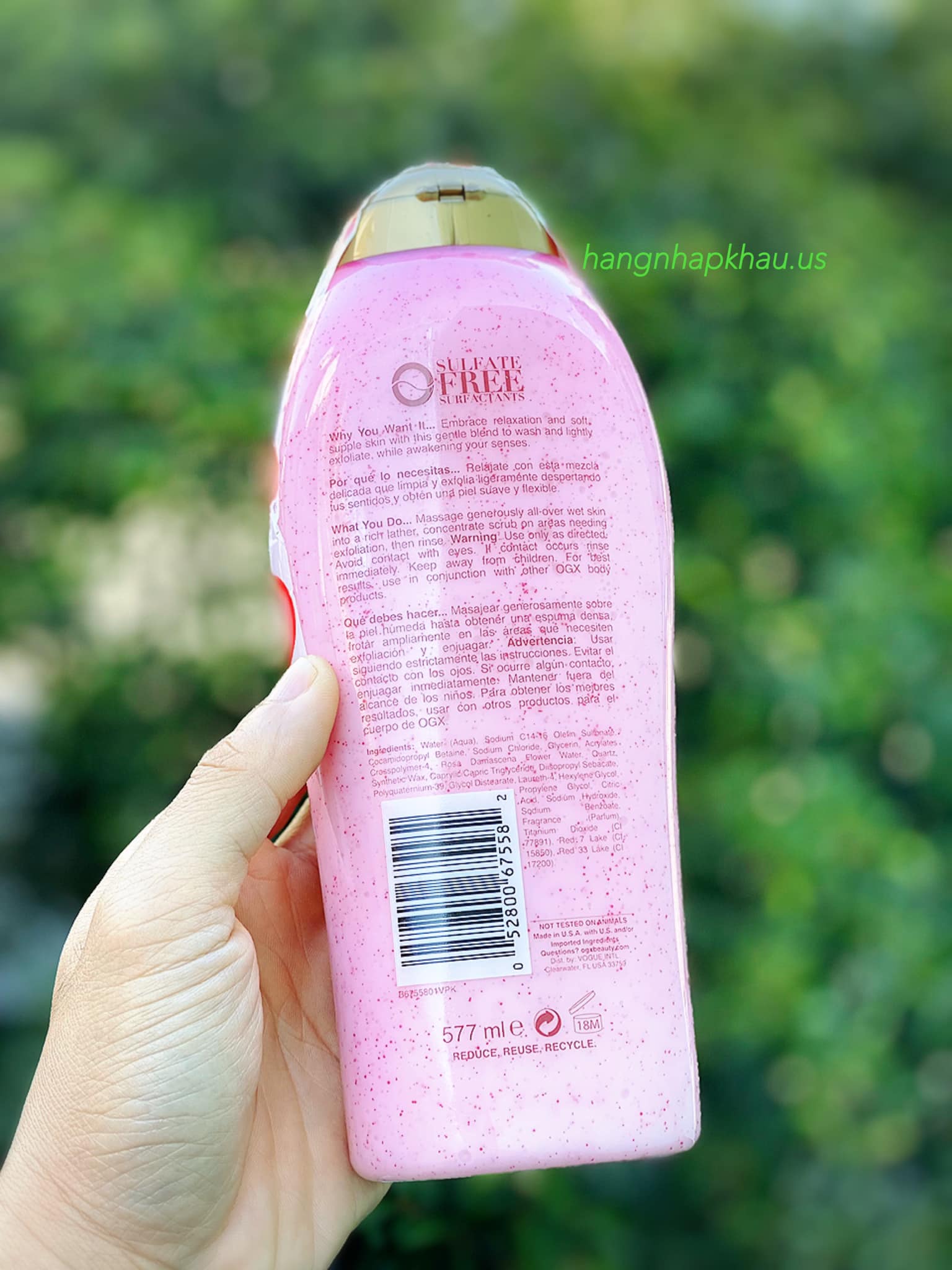 Sữa tắm tẩy tế bào chết OGX Sensitive + Rose Water & Pink Sea Salt ...