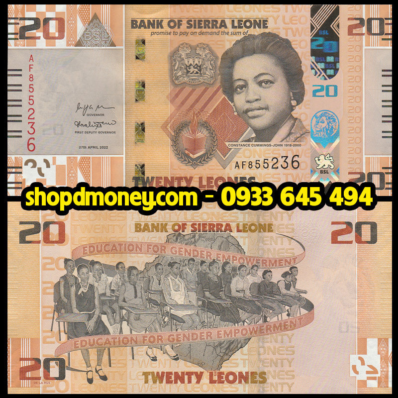 20 leones Sierra Leone 2022 Shop tiền sưu tầm D-money 20 leones Sierra Leone 2022 Shop tiền sưu tầm D-money