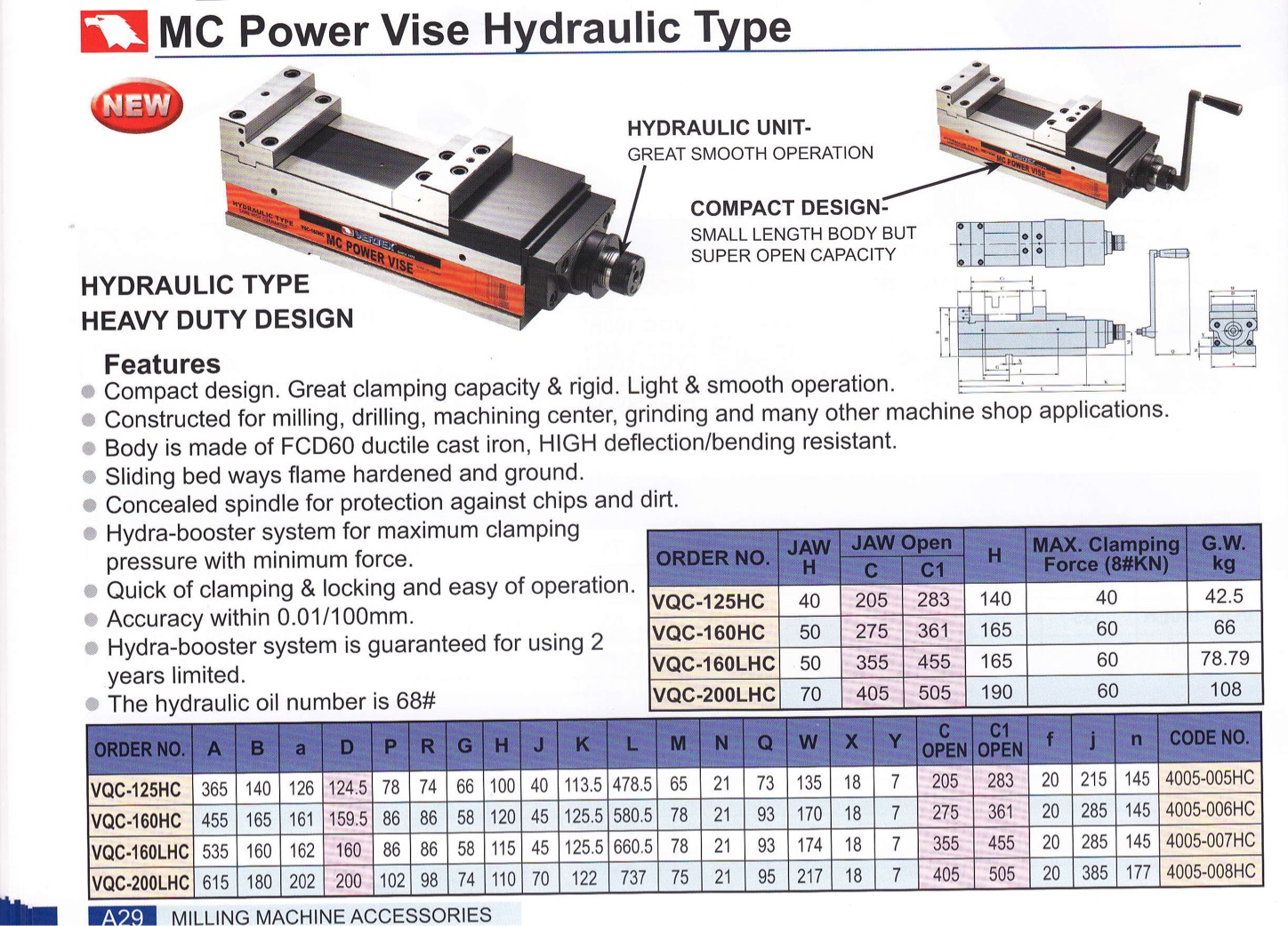 Vertex VQC-100HC, VQC-100HC, Vise VQC-100HC, VQC-125HC, VQC-160HC, VQC ...