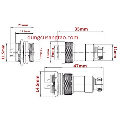 GX12 12mm 4 Pin Connector male & female