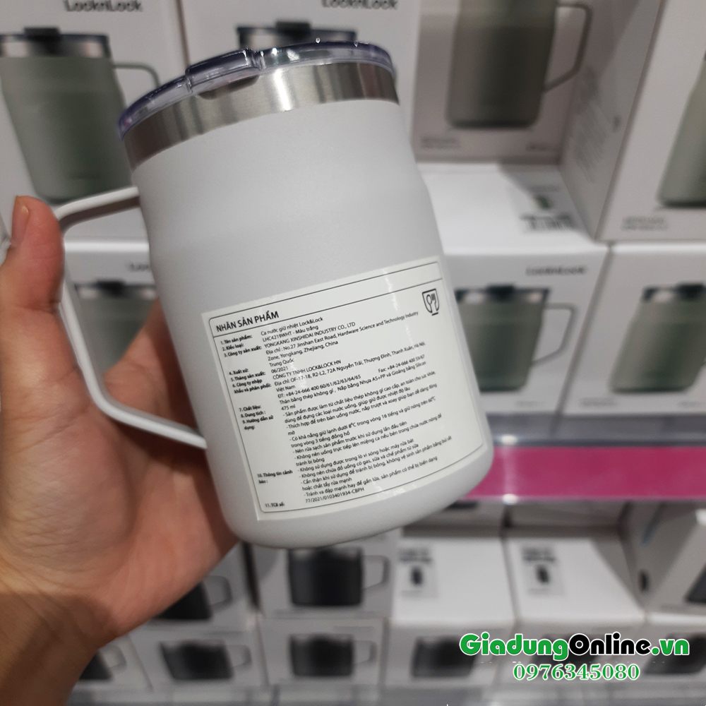 Cốc giữ nhiệt Inox304 Lock&Lock Metro Mug 475ml LHC4219 (3 màu)