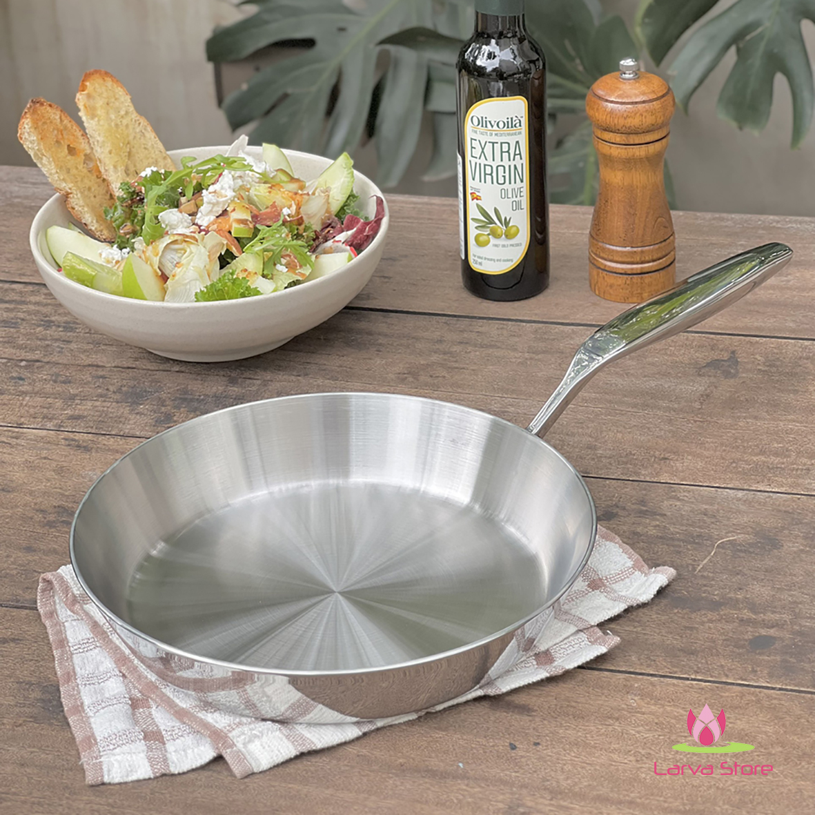 Chảo inox 316 Liền Khối 5 lớp 5-Ply Premium Kaiyo Chống Dính Tự Thân ...