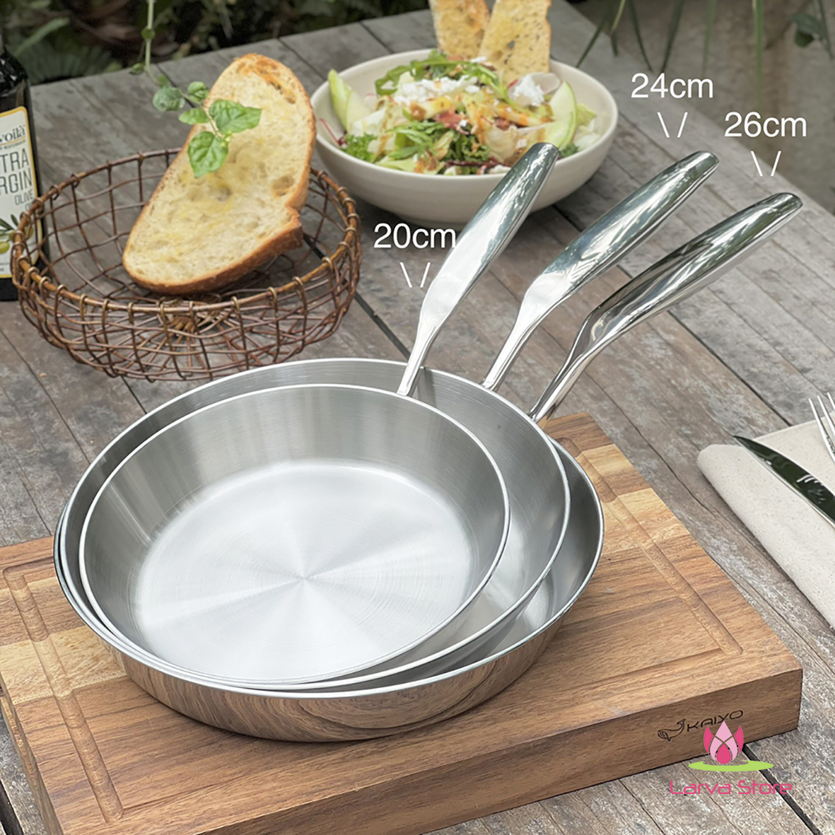 Chảo inox 316 Liền Khối 5 lớp 5-Ply Premium Kaiyo Chống Dính Tự Thân ...