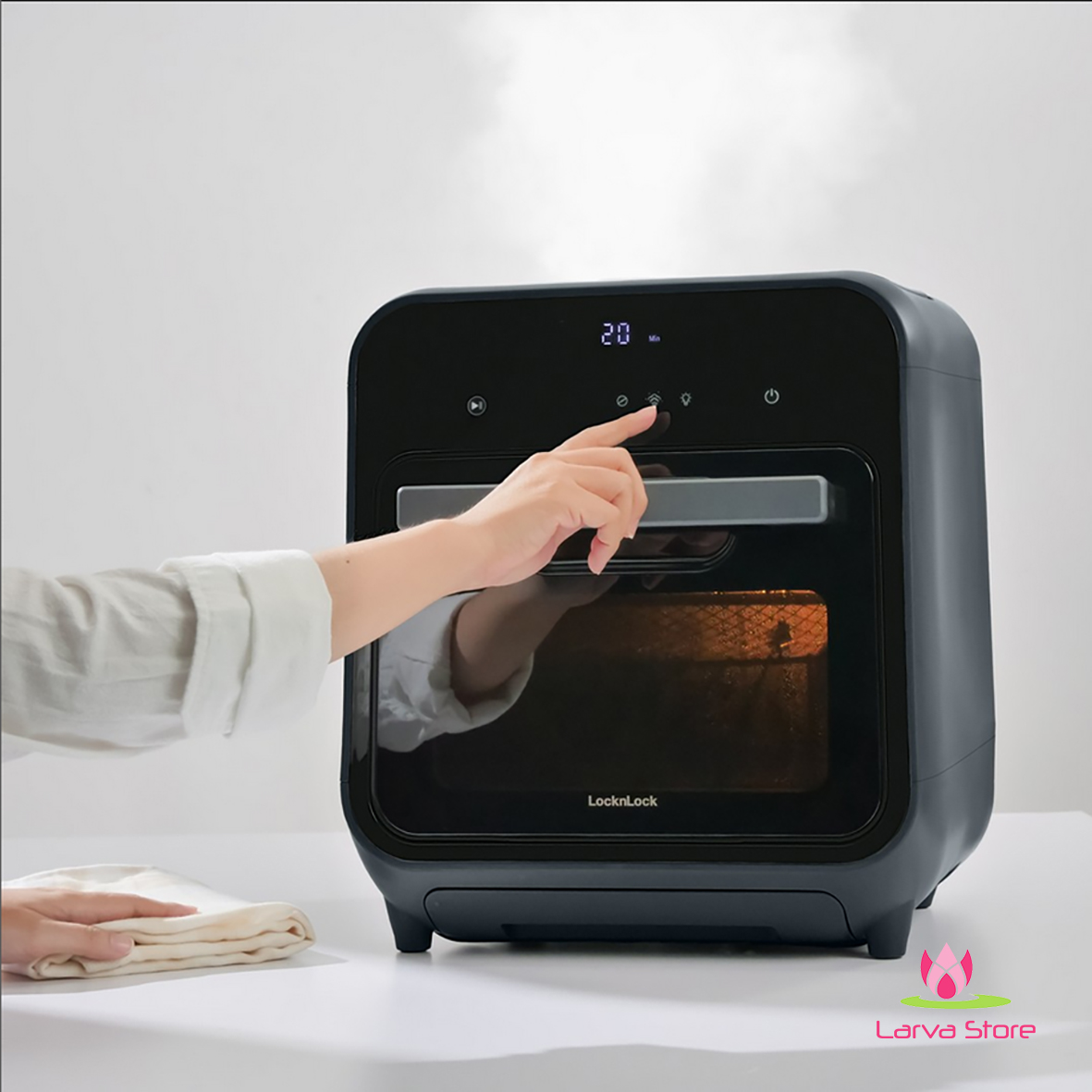 Lò nướng kết hợp chức năng hấp LocknLock Steam Air Fryer Oven 12.5 Lít EJF693GRY