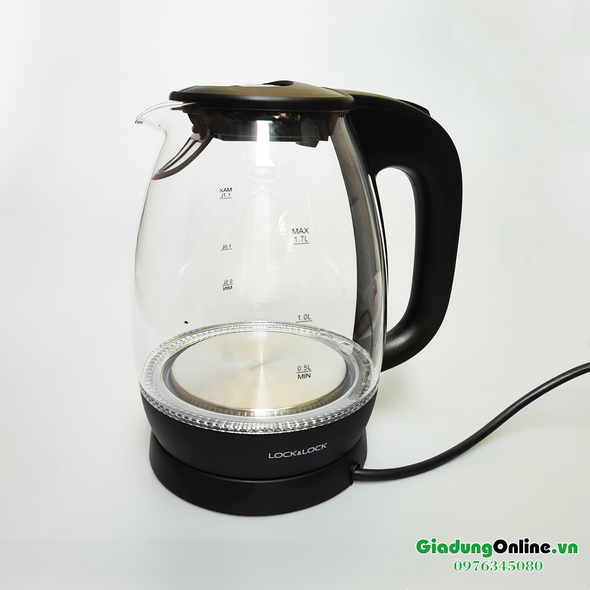 Ấm Điện Đun Nước Bằng Thủy Tinh Lock&Lock EJK432 1.7L