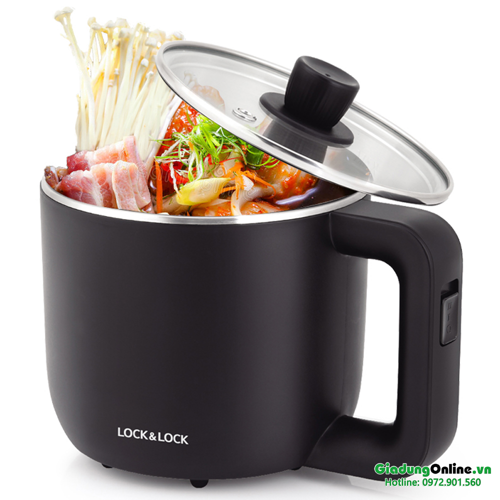 Nồi Điện Đa Năng Lock&Lock EJP116 BLK 0.8 Lít Màu Đen