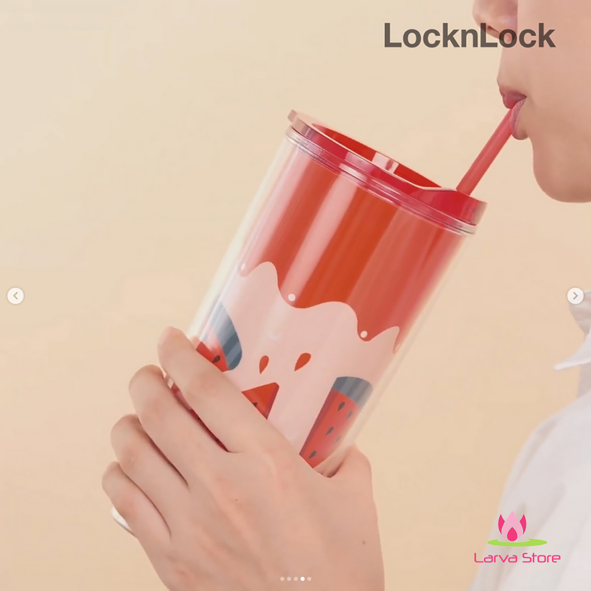 Ly Nhựa 2 lớp LocknLock Cold Cup HAP524 600ml | HAP528 720ml