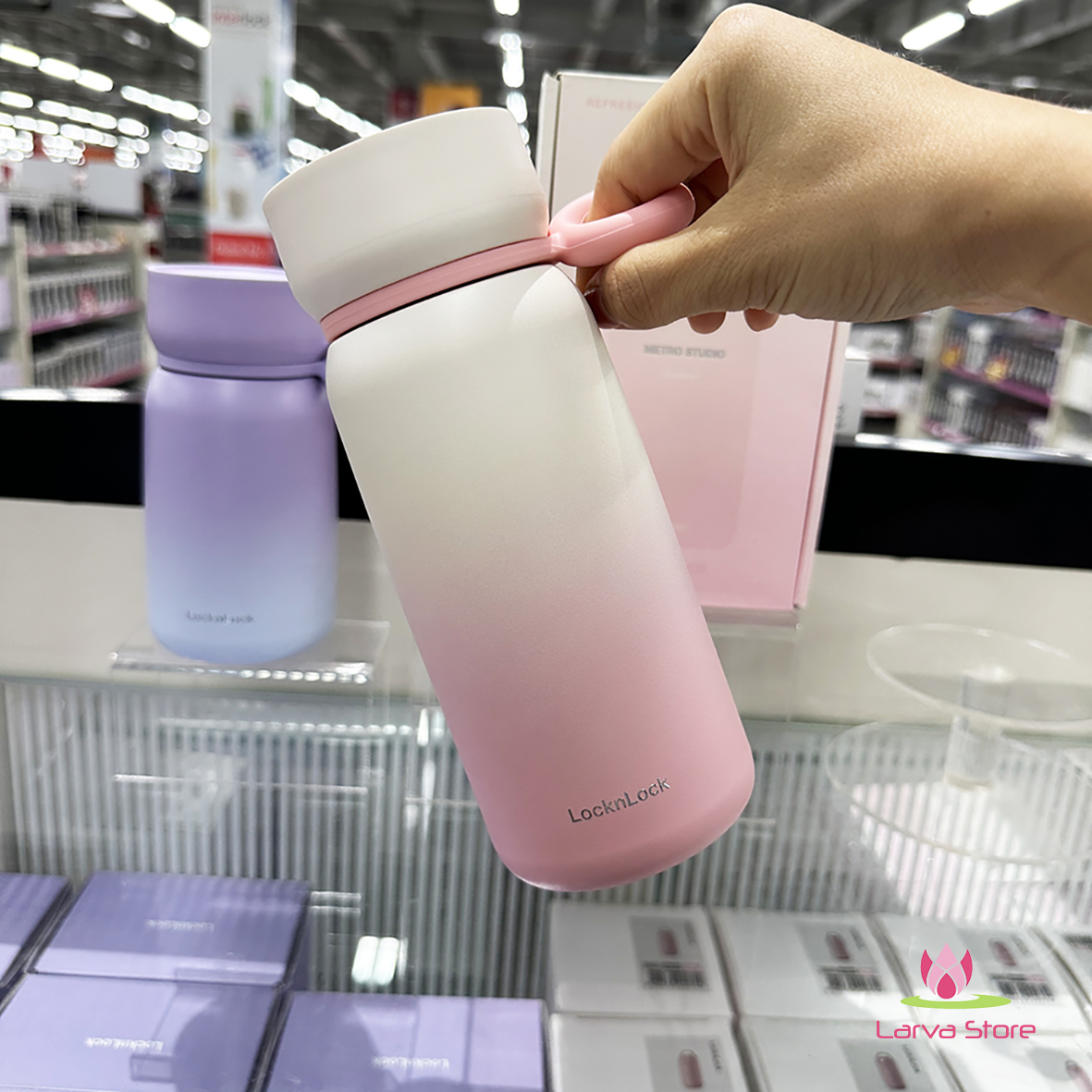 Bình Giữ Nhiệt LocknLock Metro Studio Sunshine Pink inox 304 480ml LHC4362PIK