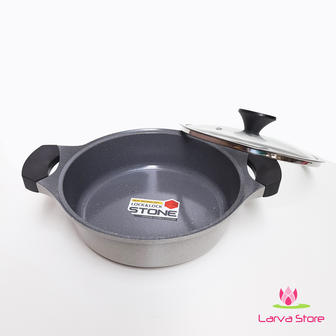 Nồi Đá Lock&Lock Stone LCA6242D 24cm thành thấp 7.5cm đáy từ