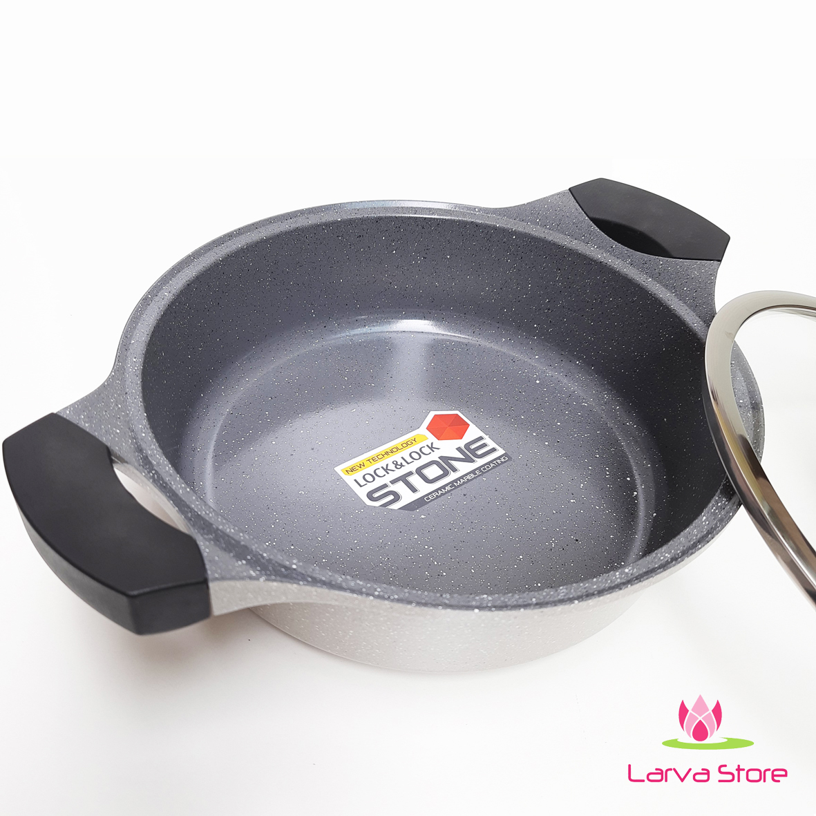 Nồi Đá Lock&Lock Stone LCA6242D 24cm thành thấp 7.5cm đáy từ