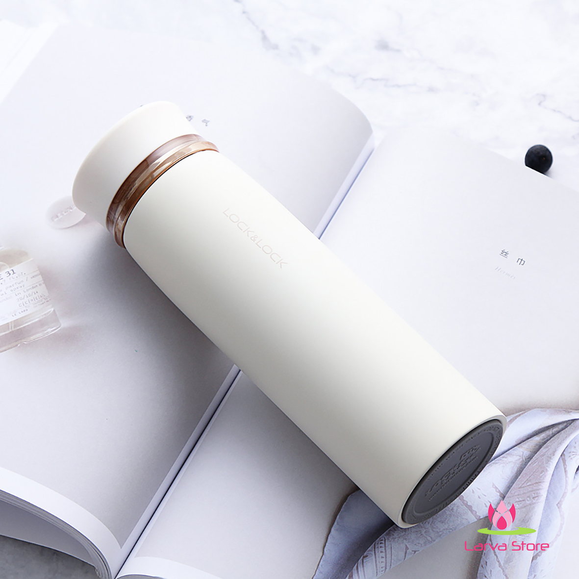 Bình Giữ Nhiệt Lock&Lock Feather Light LHC4131 450ml Màu Ngà