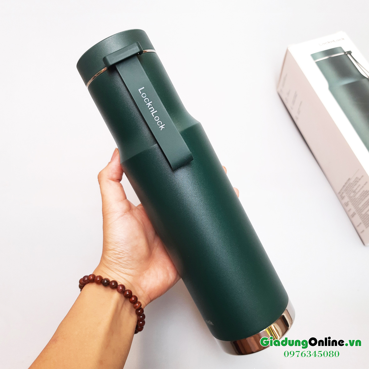 Bình giữ nhiệt LocknLock Metro Edge Tumbler LHC4199DGRN 620ml - xanh lá đậm