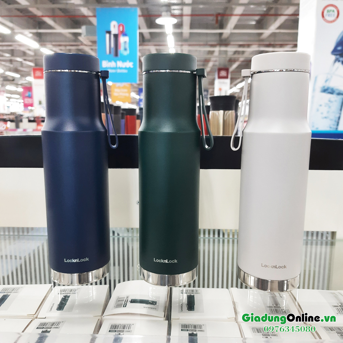 Bình giữ nhiệt LocknLock Metro Edge Tumbler LHC4199NVY 620ml - xanh navi