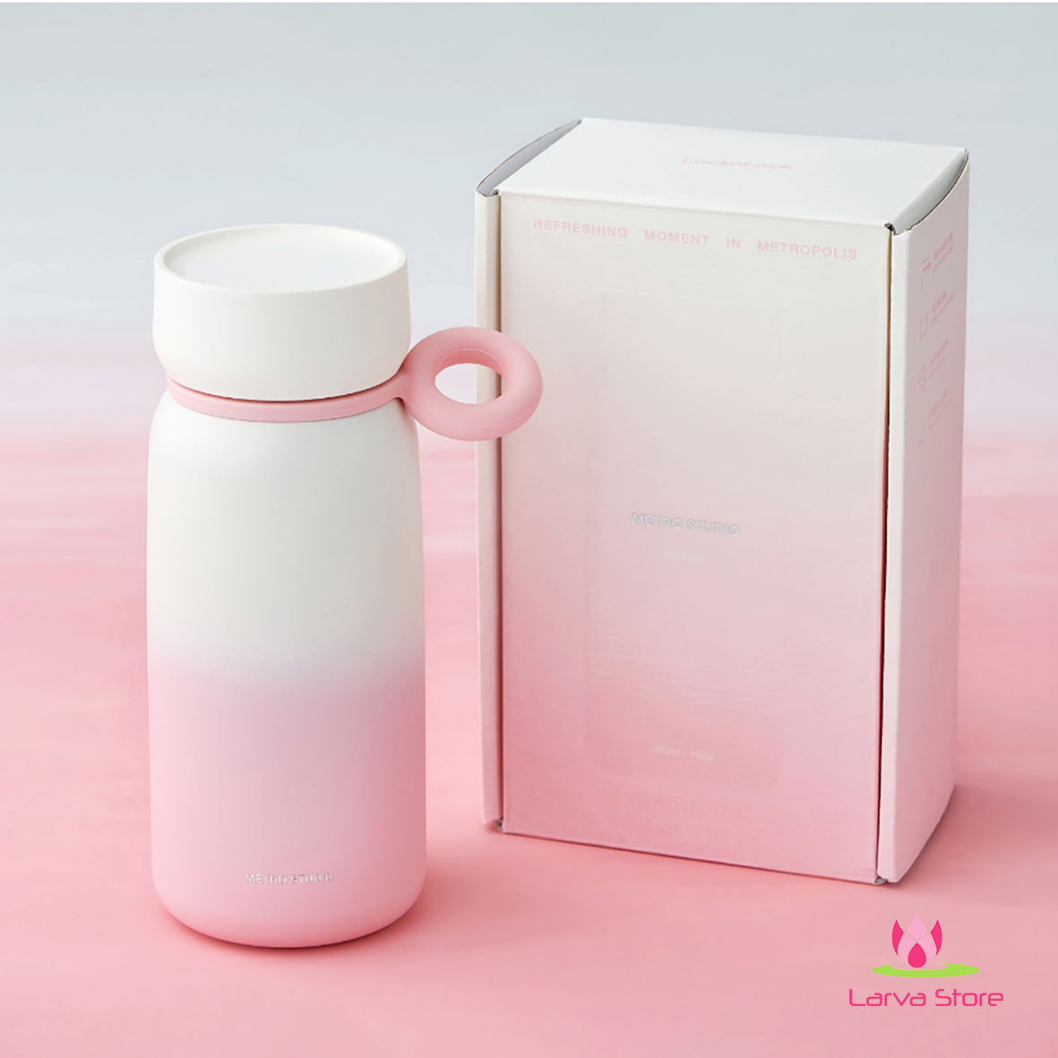 Bình Giữ Nhiệt LocknLock Metro Studio Sunshine Pink inox 304 480ml LHC4362PIK