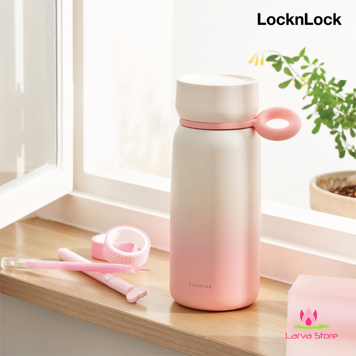 Bình Giữ Nhiệt LocknLock Metro Studio Sunshine Pink inox 304 480ml LHC4362PIK