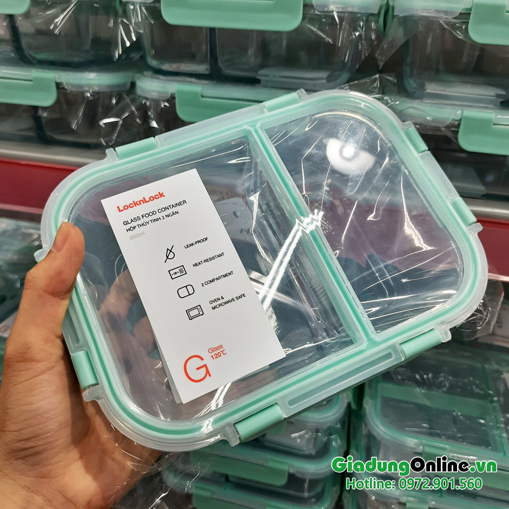 Hộp Thủy Tinh Chia 2 ngăn, 3 Ngăn Lock&Lock LLG458 1040ml; LLG457 860ml