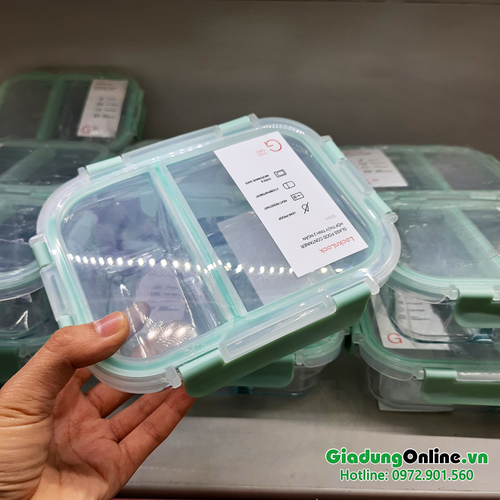 Hộp Thủy Tinh Chia 2 ngăn, 3 Ngăn Lock&Lock LLG458 1040ml; LLG457 860ml