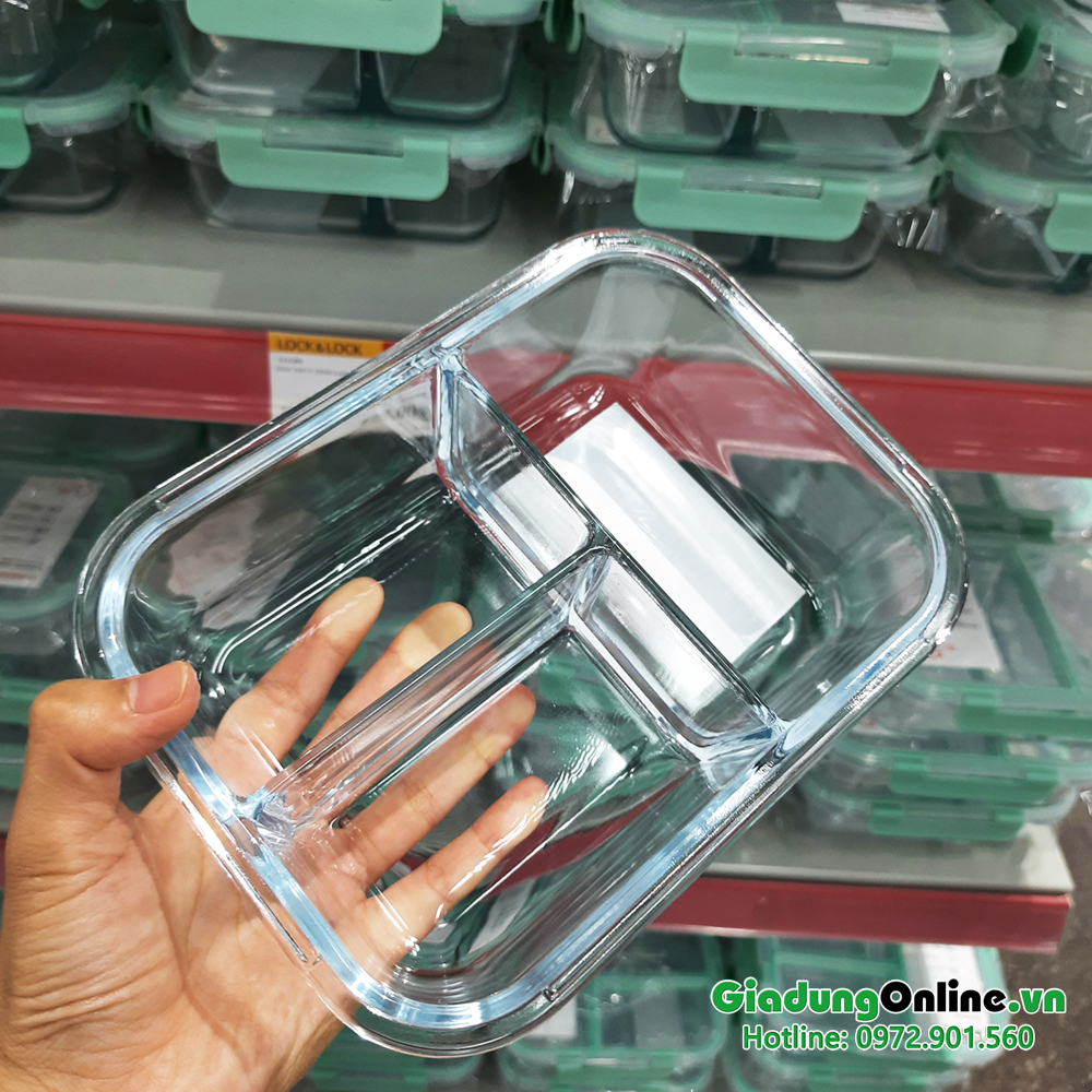 Hộp Thủy Tinh Chia 2 ngăn, 3 Ngăn Lock&Lock LLG458 1040ml; LLG457 860ml
