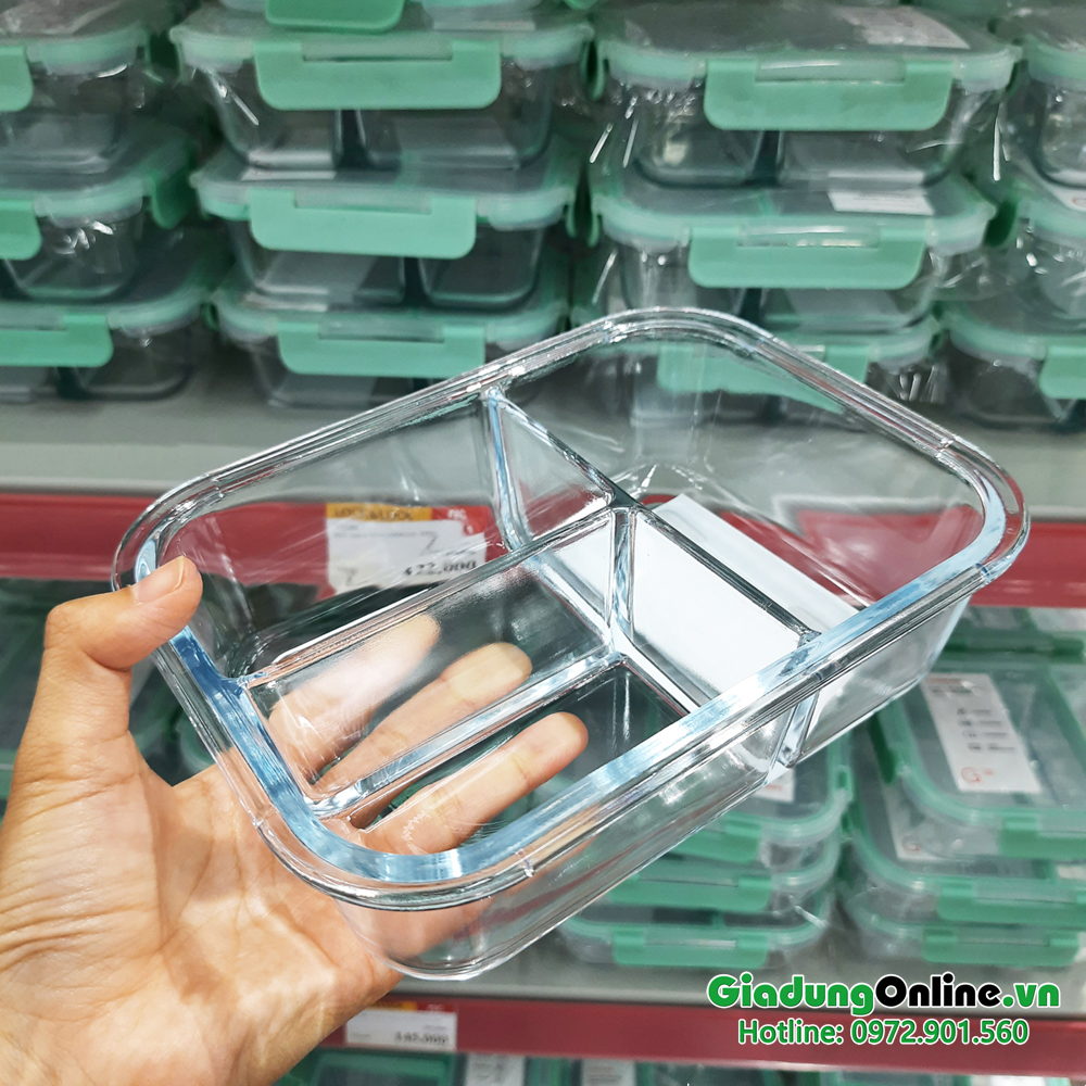 Hộp Thủy Tinh Chia 2 ngăn, 3 Ngăn Lock&Lock LLG458 1040ml; LLG457 860ml