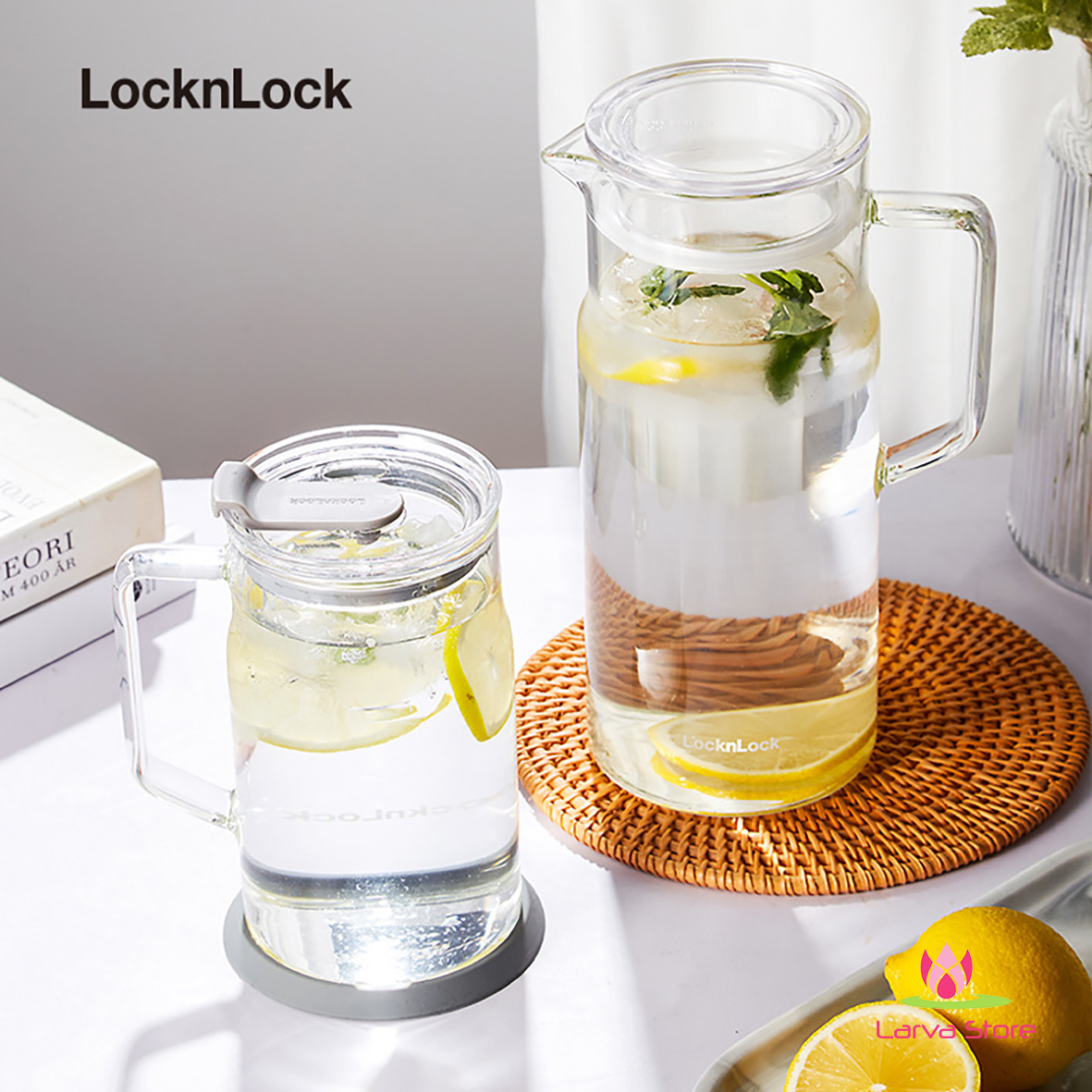 Bình nước thủy tinh chịu nhiệt Borosilicate LocknLock Metro Glass Jug 1 ...